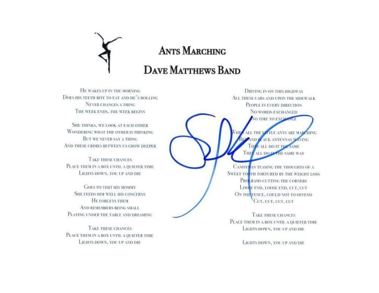 Autographed Dave Matthews Band Memorabilia & Signed Guitars | Autographia