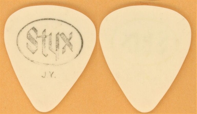 Styx James Young Bone White Vintage Guitar Pick - 1978 Tour Opens in a ...