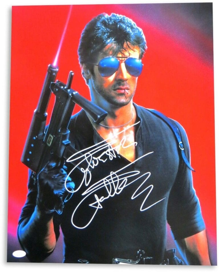 Sylvester Stallone Signed Autographed 16x20 Photo Cobra Art W Gun Jsa