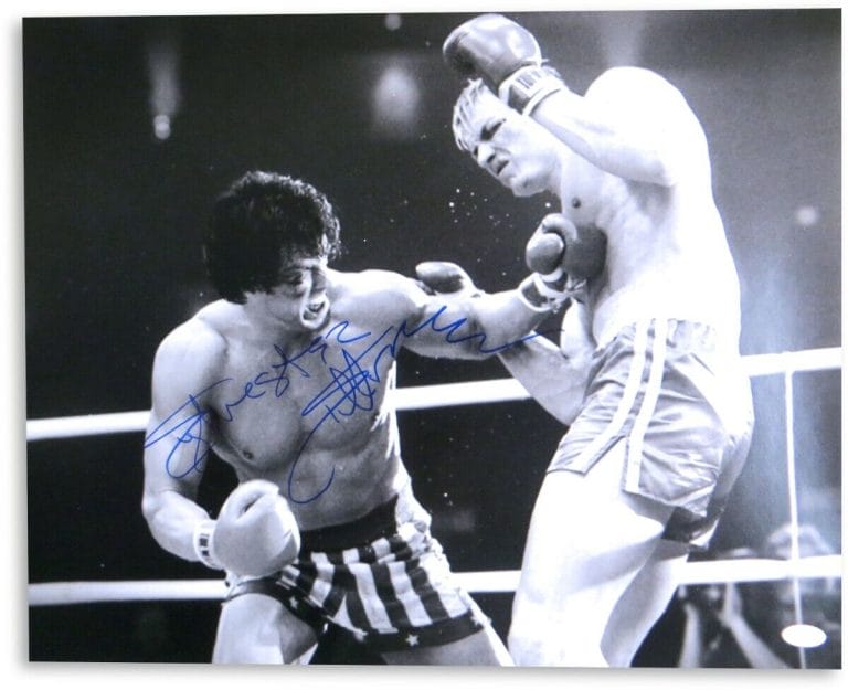 Sylvester Stallone Signed Autographed 16x20 Photo Rocky Iv Punch Jsa