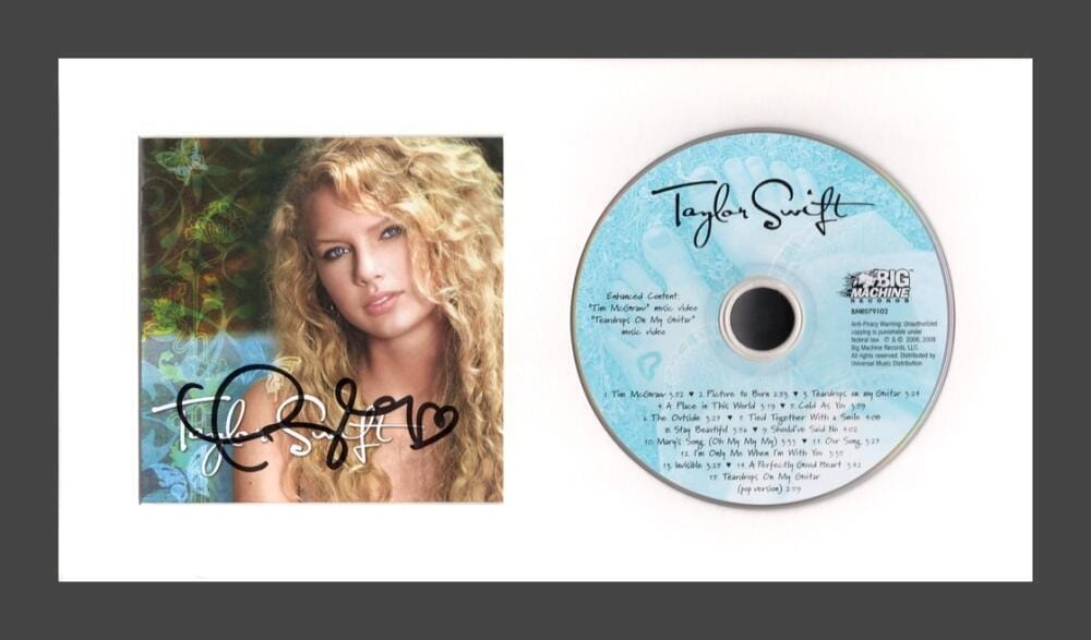 Taylor Swift Signed Autograph Debut Framed CD Display - Ready to Hang ...