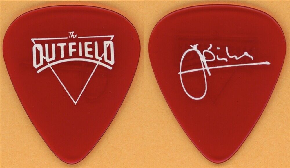 The Outfield John Spinks 1st Custom Red Guitar Pick - 1985 Play Deep ...