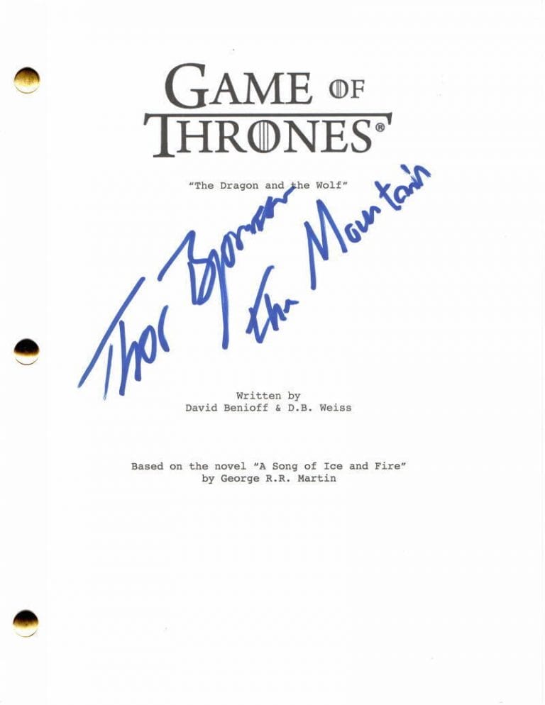 THOR BJORNSSON SIGNED AUTOGRAPH - GAME OF THRONES EPISODE SCRIPT - THE ...