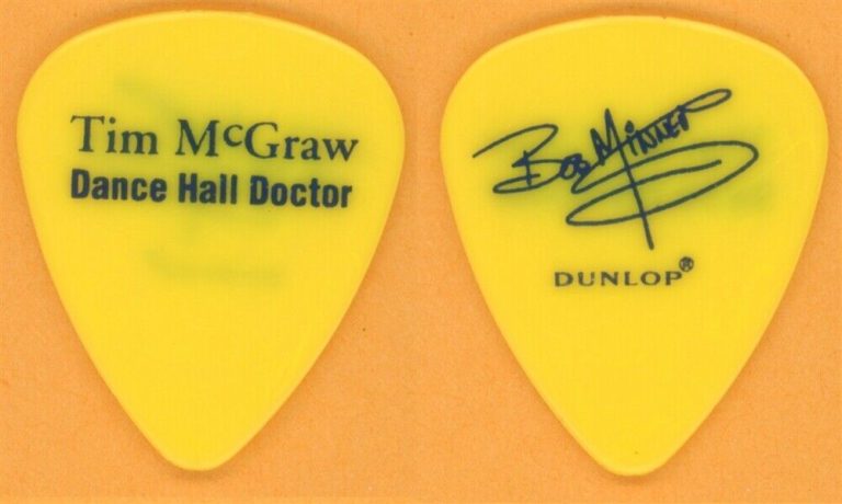 Tim McGraw Bob Miner Vintage Guitar Pick - 2002 Dance Hall Doctor Tour ...
