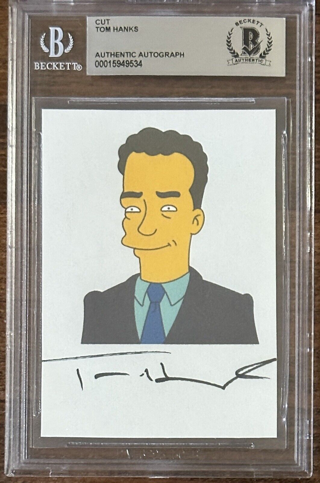 Tom Hanks SIGNED The Simpsons Trading Card Print BAS Beckett COA ...