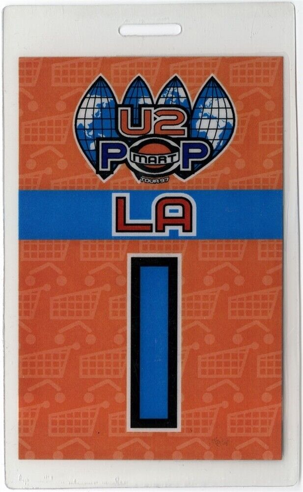 U2 1997 Popmart concert tour Laminated Backstage Pass - Los Angeles 1 ...