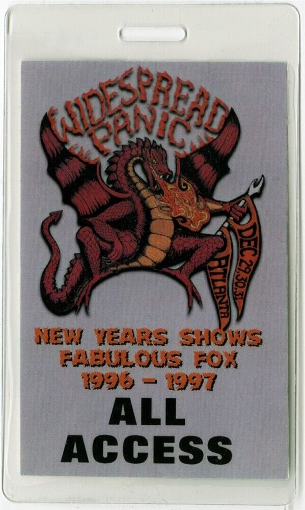 Widespread Panic 1996 New Years Shows Fox Theatre Laminated Backstage ...