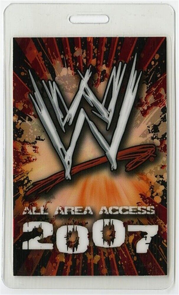 WWE World Wrestling Entertainment 2007 All Access Laminated Backstage ...