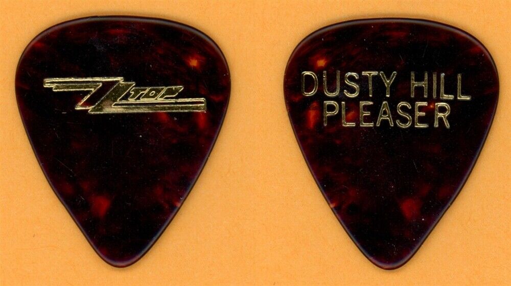 ZZ Top Dusty Hill Gold/Shell Vintage Guitar Pick - 1983 Eliminator Tour ...