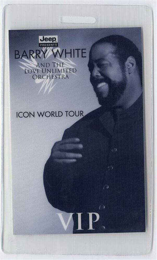 Barry White 1995 Icon concert Tour authentic band VIP Laminated ...