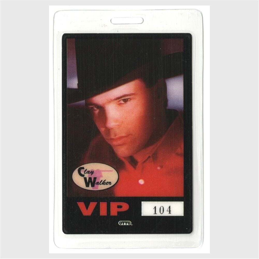 Clay Walker 1993 concert tour Band VIP Laminated Backstage Pass ...