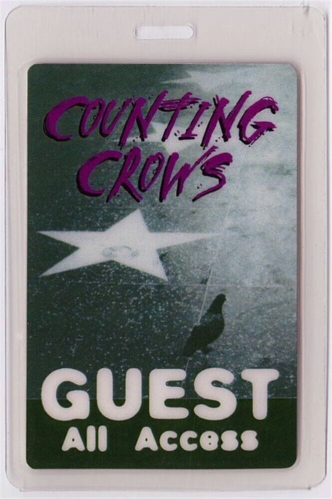 Counting Crows original 1996 Laminated Backstage Pass Recovering ...