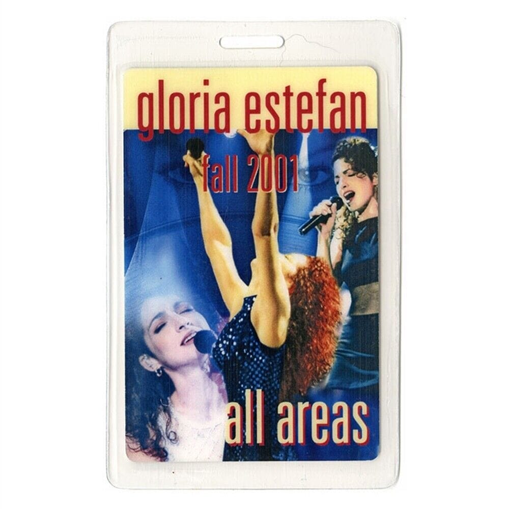 Gloria Estefan authentic 2001 concert tour Laminated Backstage Pass ...