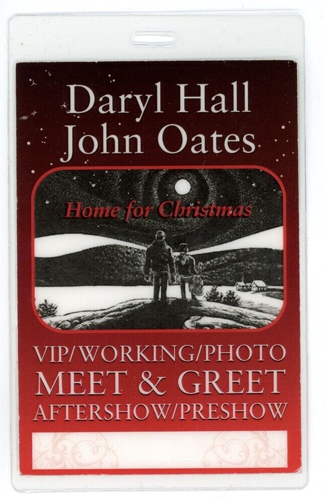 Hall & Oats Home for Christmas VIP Backstage Laminated Pass | Autographia
