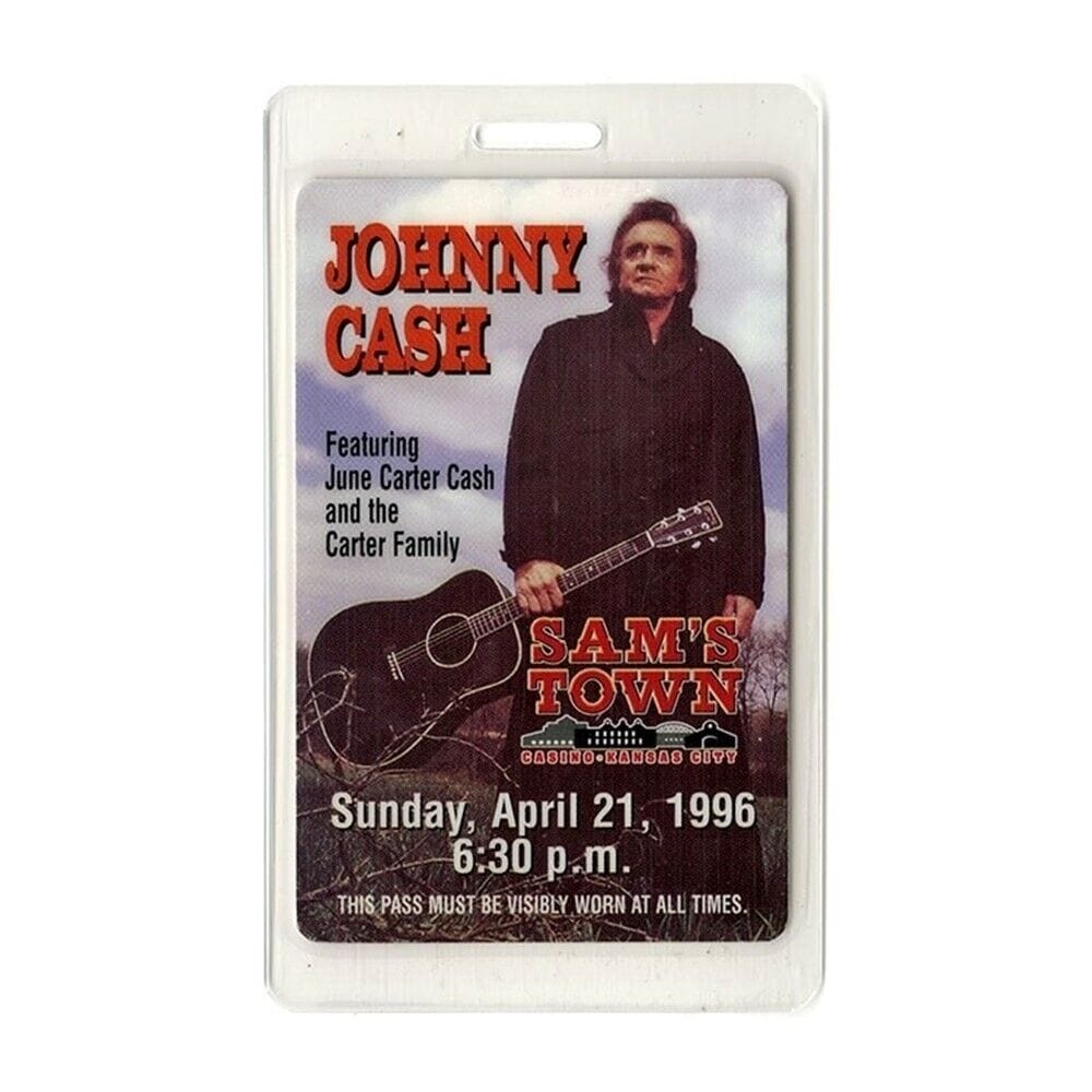 Johnny Cash 1996 concert at Sam's Town collectible Laminated Backstage ...