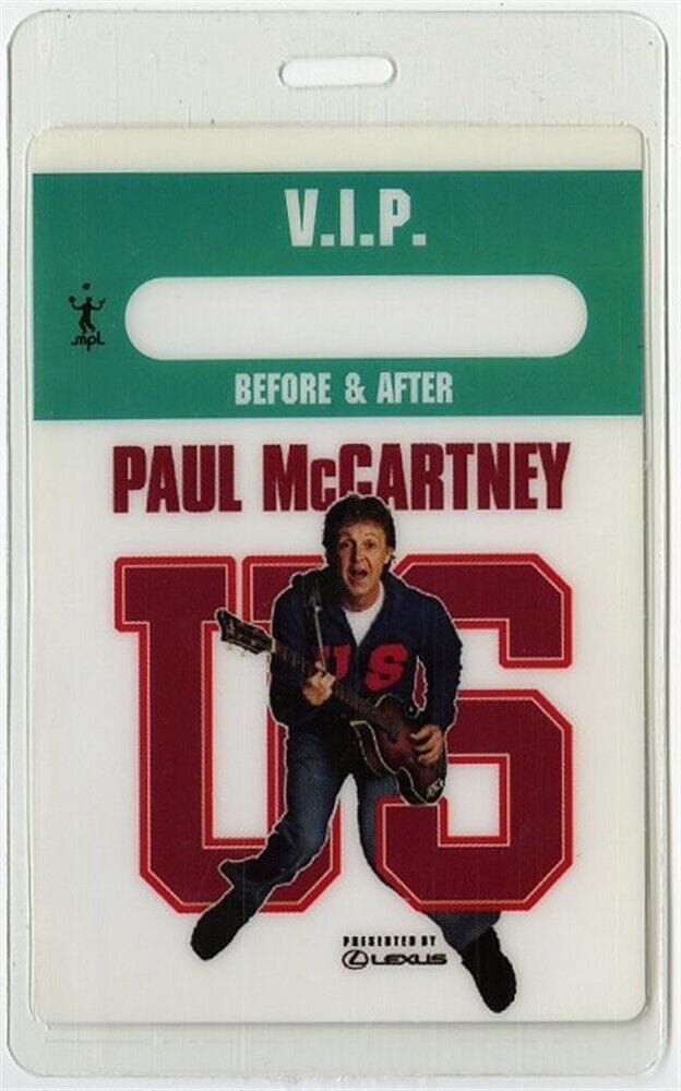 Paul McCartney authentic 2005 concert tour Laminated Backstage Pass ...
