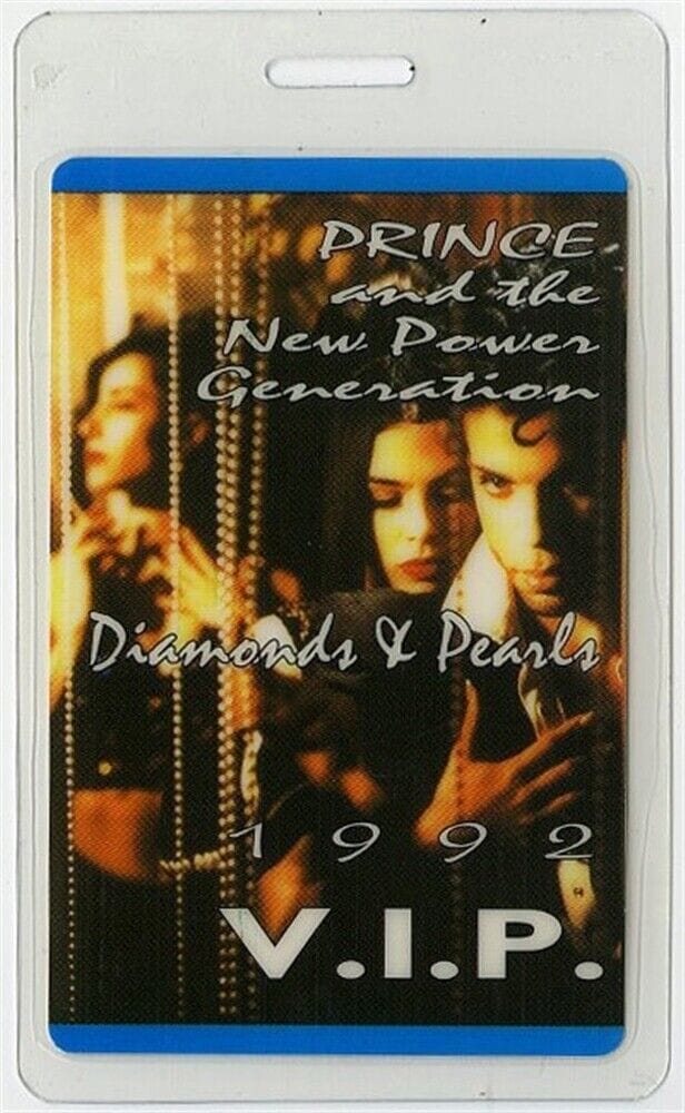 Prince 1992 Diamonds & Pearls concert tour Band VIP Laminated Backstage ...