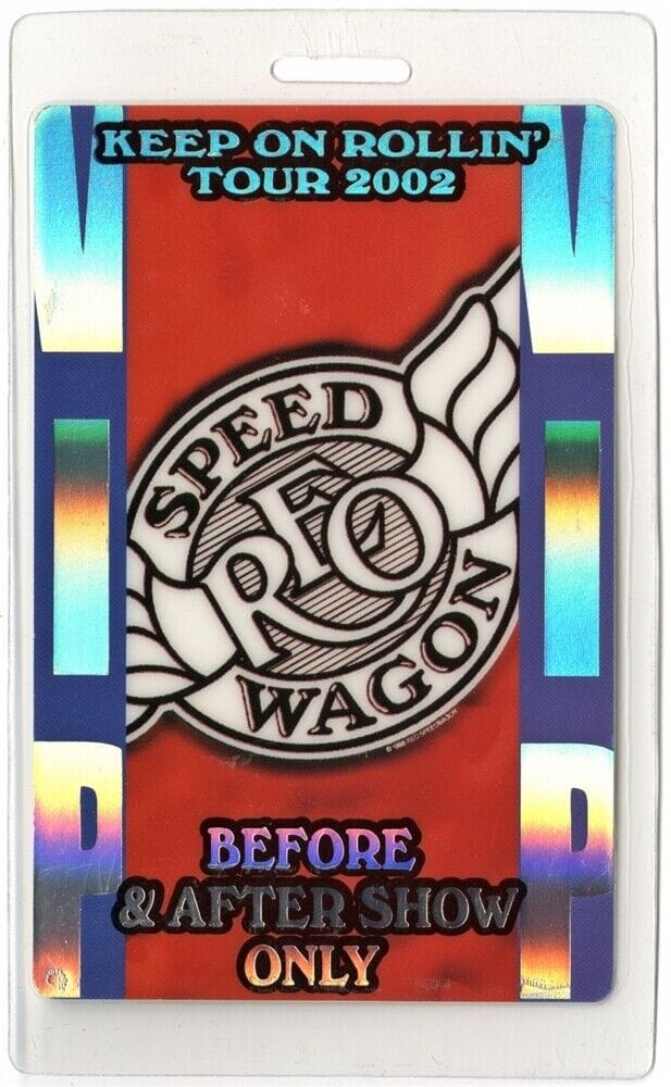 REO Speedwagon authentic 2002 Laminated Backstage Pass Keep on Rollin ...