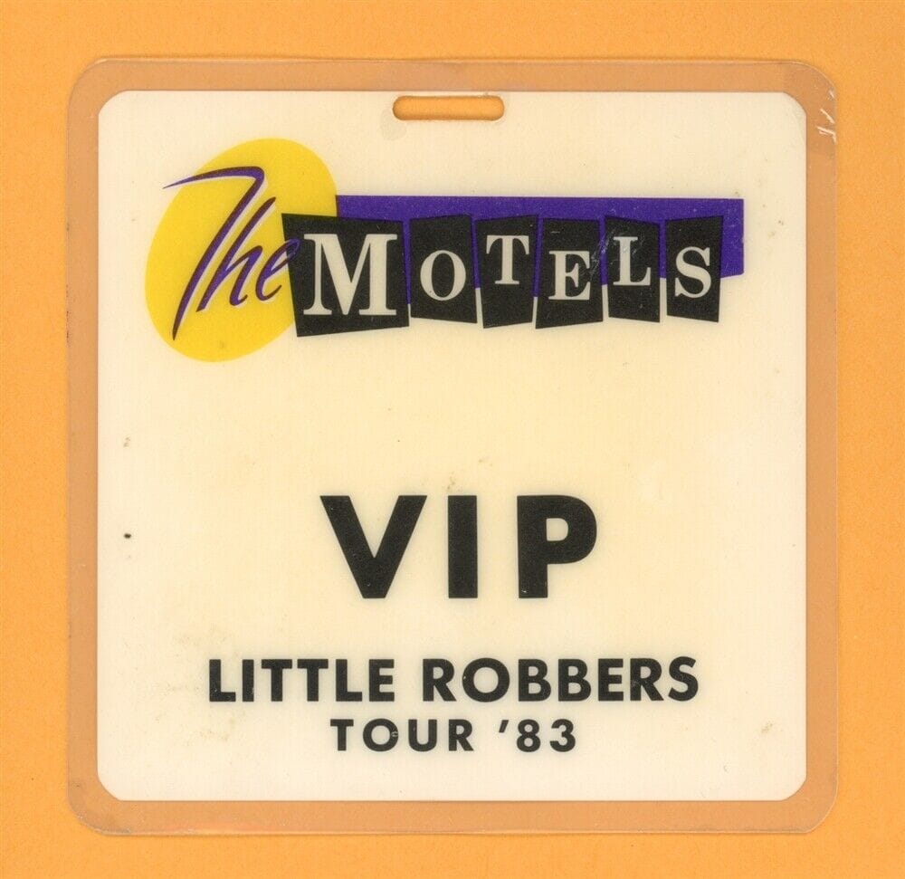 The Motels VIP Backstage Laminated Pass - 1983 Little Robbers Tour ...