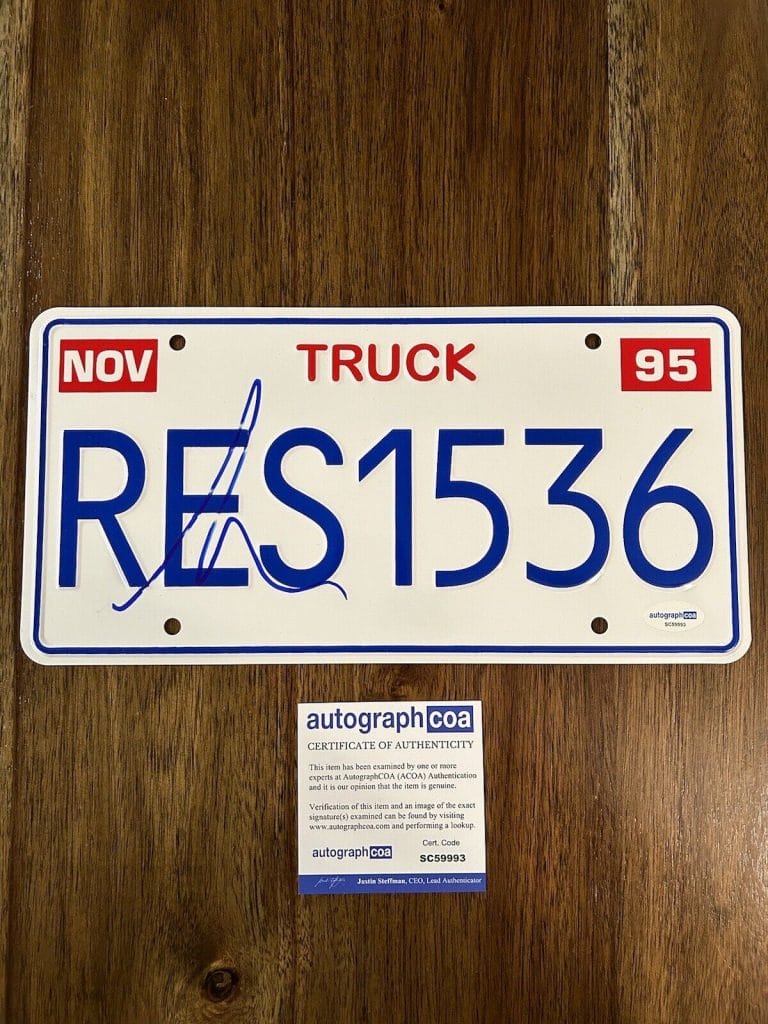 Tim Allen ‘Toy Story’ Signed Pizza Planet License Plate ACOA Buzz ...