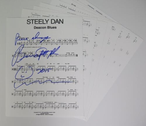 Bernard Purdie STEELY DAN Signed Auto "Deacon Blues" Drum Chart Sheet Music JSA | Autographia