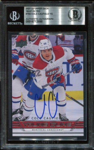 COLE CAUFIELD signed 2021-22 UD YOUNG GUNS RETRO ROOKIE CARD RC YG ...