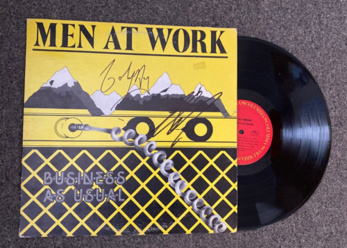 COLIN HAY & GREG HAM MEN AT WORK MULTI SIGNED VINYL ALBUM COVER W/COA | Autographia