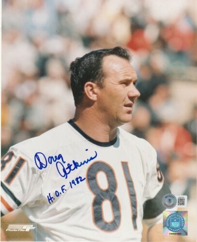 DOUG ATKINS Signed 8x10 Chicago Bears PHOTO Beckett Auth (BAS) w/ HOF ...