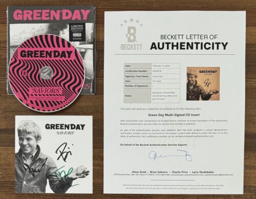 Signed Green Day Autographed Memorabilia, Guitar & Posters For Sale ...