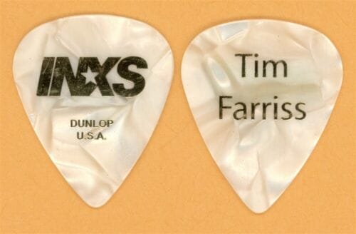 INXS Tim Farriss authentic 2005 tour custom stage gold foil on pearl ...