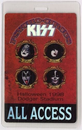 KISS authentic 1998 Laminate Backstage Pass Psycho Circus Tour Dodger ...