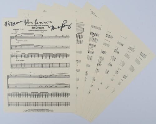 May Pang JOHN LENNON Signed Autograph Auto "#9 Dream" Sheet Music JSA ...