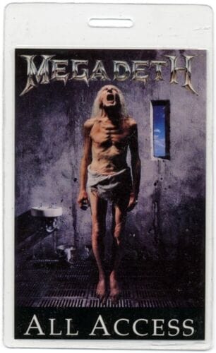 Megadeth 1992 Countdown to Extinction concert tour band Laminated ...