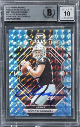 Raiders Aidan Oconnell Signed 2023 Panini Mosaic Rb 281 Rc Auto 10