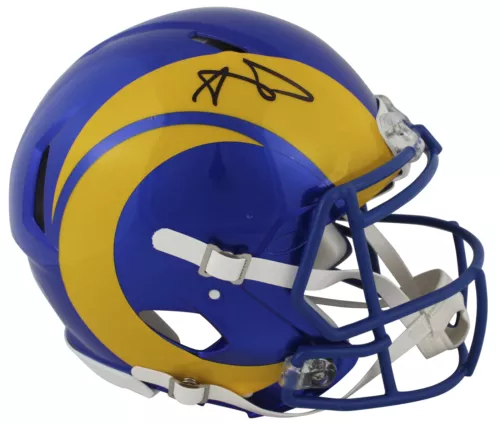 Rams Aaron Donald Authentic Signed Full Size Speed Proline Helmet BAS ...