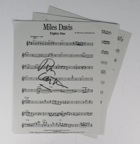 Ron Carter MILES DAVIS Signed Autograph "Eighty One" Bass Chart Sheet ...