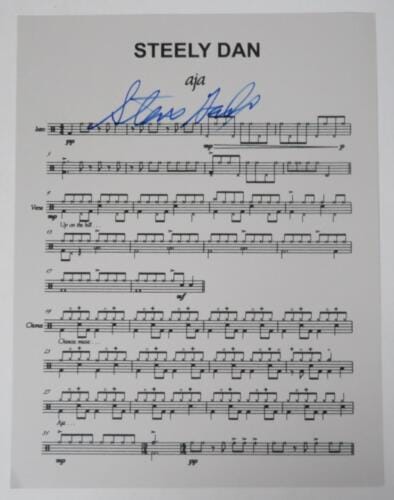 Steve Gadd STEELY DAN Signed Autograph Auto "Aja" Drum Chart Sheet Music JSA | Autographia
