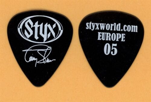 Styx Tommy Shaw Vintage Guitar Pick - 2005 Styxworld European Tour ...