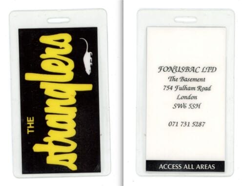 The Stranglers Tour AAA Laminated Backstage Pass | Autographia