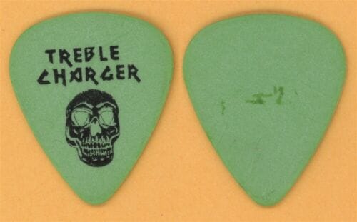 Treble Charger Bill Priddle Green Guitar Pick | Autographia