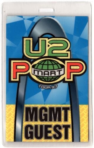 U2 1997 Popmart concert tour Band Guest Laminated Backstage Pass ...