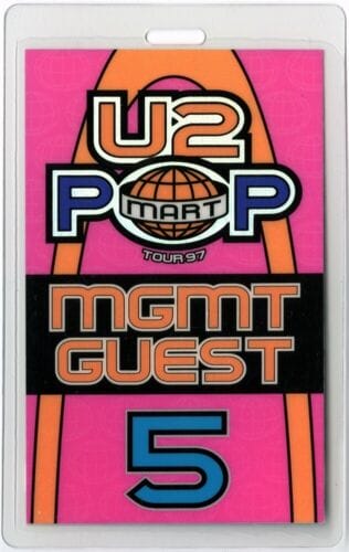 U2 1997 Popmart concert tour Band Guest Laminated Backstage Pass ...