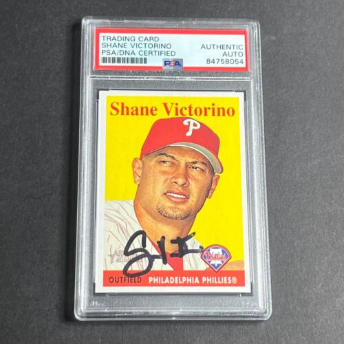 2007 Topps Heritage #45 Shane Victorino Signed Card AUTO PSA Slabbed ...
