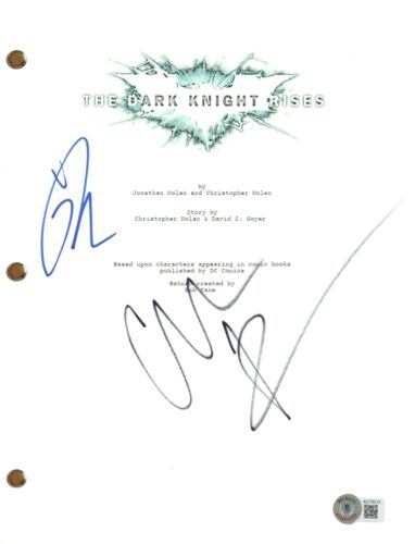 Christian Bale Tom Hardy Signed The Dark Knight Rises Movie Script ...