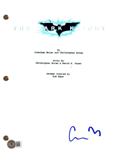 Christopher Nolan Signed Autograph The Dark Knight Script Screenplay ...