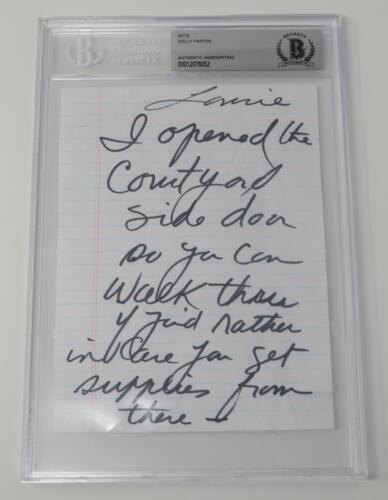 DOLLY PARTON Handwritten "To Do" List Personal Note Slab - Signed Auto BAS JSA | Autographia