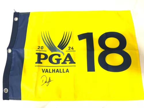 Dustin Johnson Hand Signed 2024 PGA Championship Pin Flag Valhalla ...