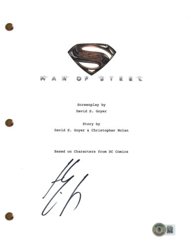 Henry Cavill Signed Autograph Man of Steel Movie Script Superman ...