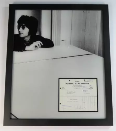 John Lennon THE BEATLES Signed Autograph 1967 Invoice Receipt Display ...