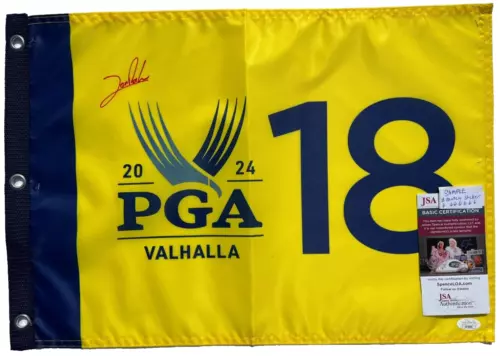 JON RAHM SIGNED 2024 PGA CHAMPIONSHIP PIN FLAG VALHALLA COA JSA ...